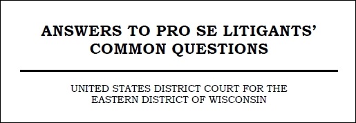 Guides for Pro Se Litigants | Eastern District of Wisconsin | United ...